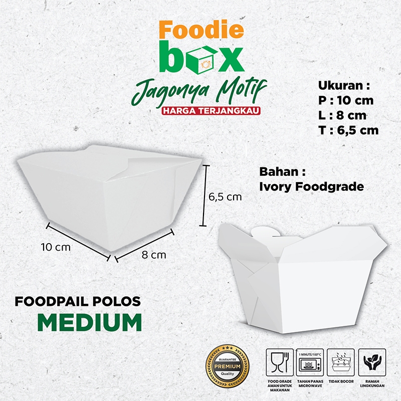 Jual Food Pail Medium Paper Rice Box Ivory Food Grade Forming Sudah ...