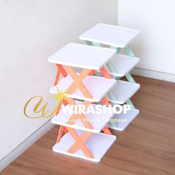 Jual Rak sepatu X tempat rak sepatu susun rak sendal zigzag tempat ...