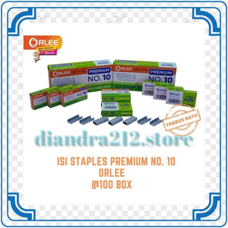 Jual Isi Staples Orlee No.10 Premium 1box Isi 10box kecil | Shopee ...