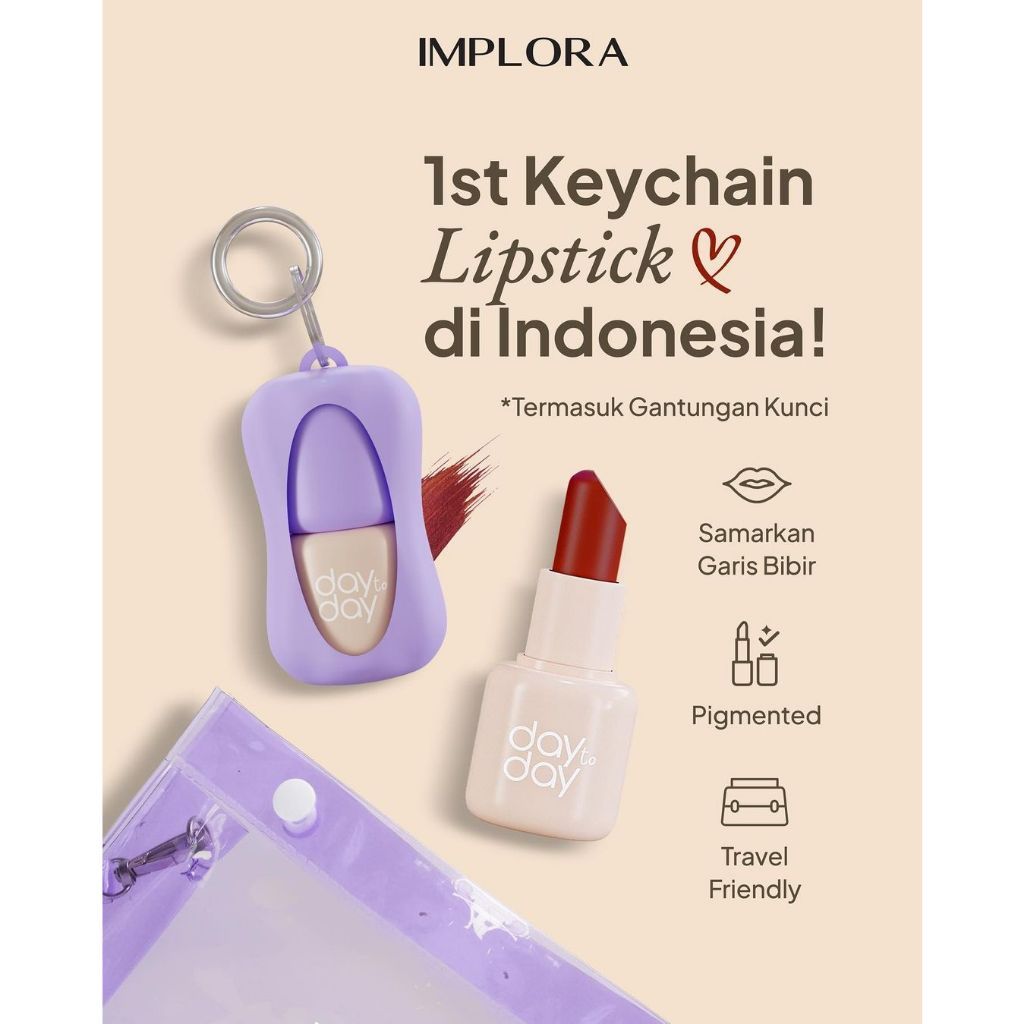 Jual IMPLORA DAY TO DAY KEY-CHAIN LIP BULLET - LIPSTICK | Shopee Indonesia
