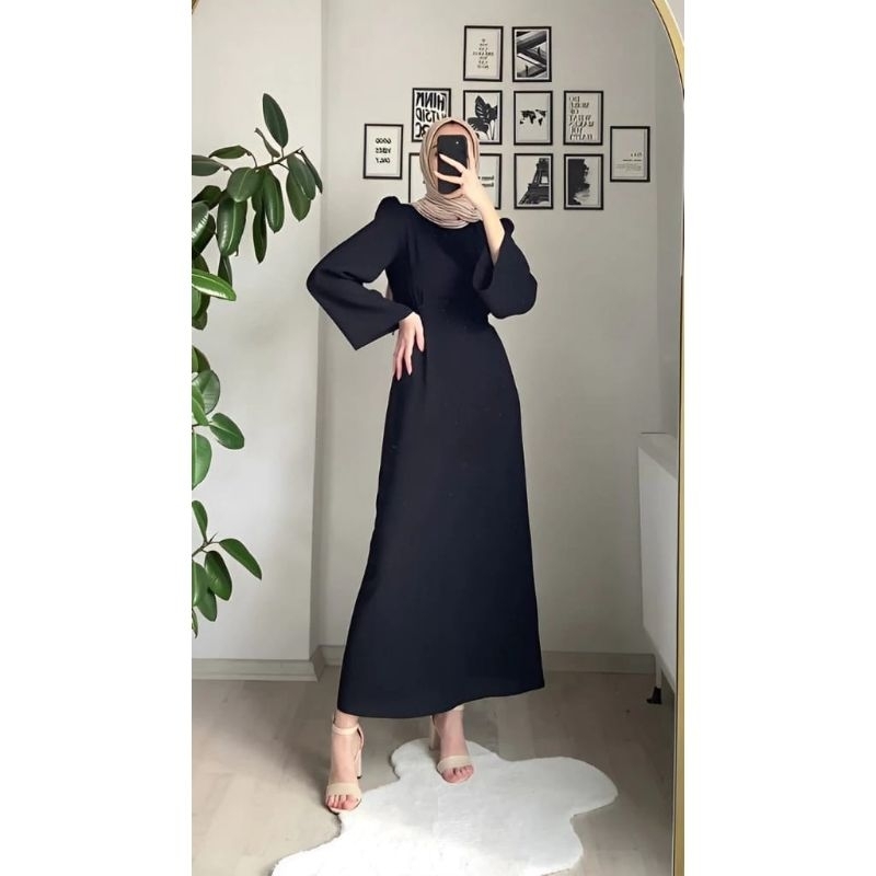 Jual SIZE S M L XL XXL FATHIA DRESS MIDI POLOS KOREAN STYLE /GAMIS ...