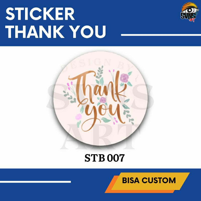 Jual PART 1 Stiker Thank You Bulat Custom Sticker Terimakasih Aesthetic ...