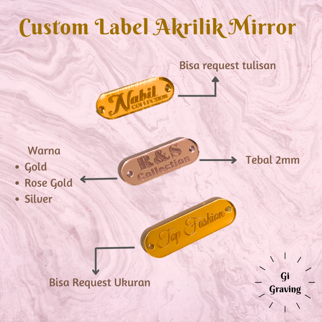 Jual Label Hijab Akrilik Label Kerudung Akrilik Hand Tag Akrilik ...