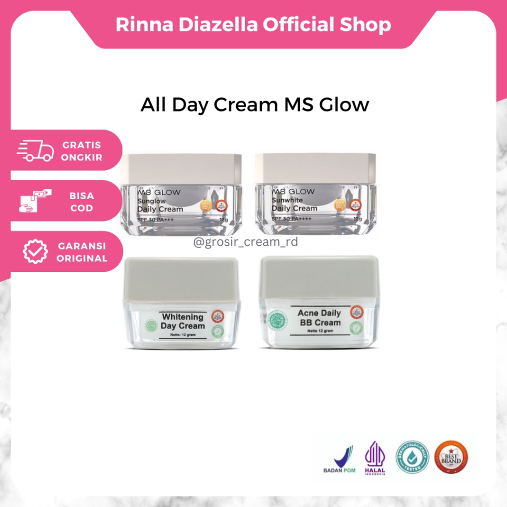 Jual Terkini ☘️ Ms Glow Day Cream Whitening Sunglow Sunwhite New Best Brand Acne Daily Bb