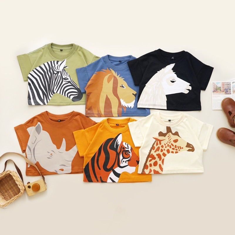 Jual Playdate Animal Korean Oversize Tee Baju Kaos Anak Laki Laki Perempuan Unisex Atasan Lengan ...