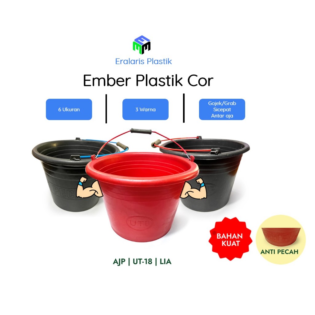 Jual EMBER COR/UK KECIL SEDANG JUMBO/ BANGUNAN/TIMBA PLASTIK/MURAH/ANTI ...