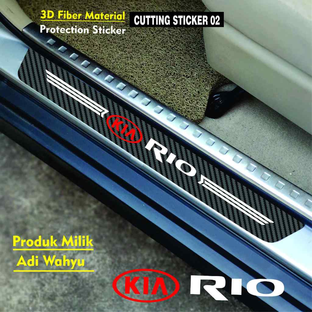 Jual sticker sill plate 5pcs carbon 3d mobil rio sticker karbon 3d ...