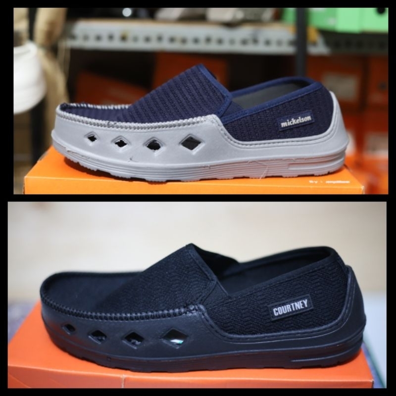 Jual Sepatu slip on pria courtney sepatu slip on tanpa tali full hitam ...