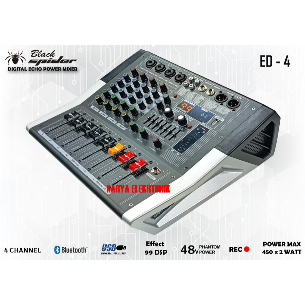 Jual Power Mixer 4 channel Blackspider ED4 99 DSP ED 4 Amplifier Mixing MIXER BLACK SPIDER ED04 ...