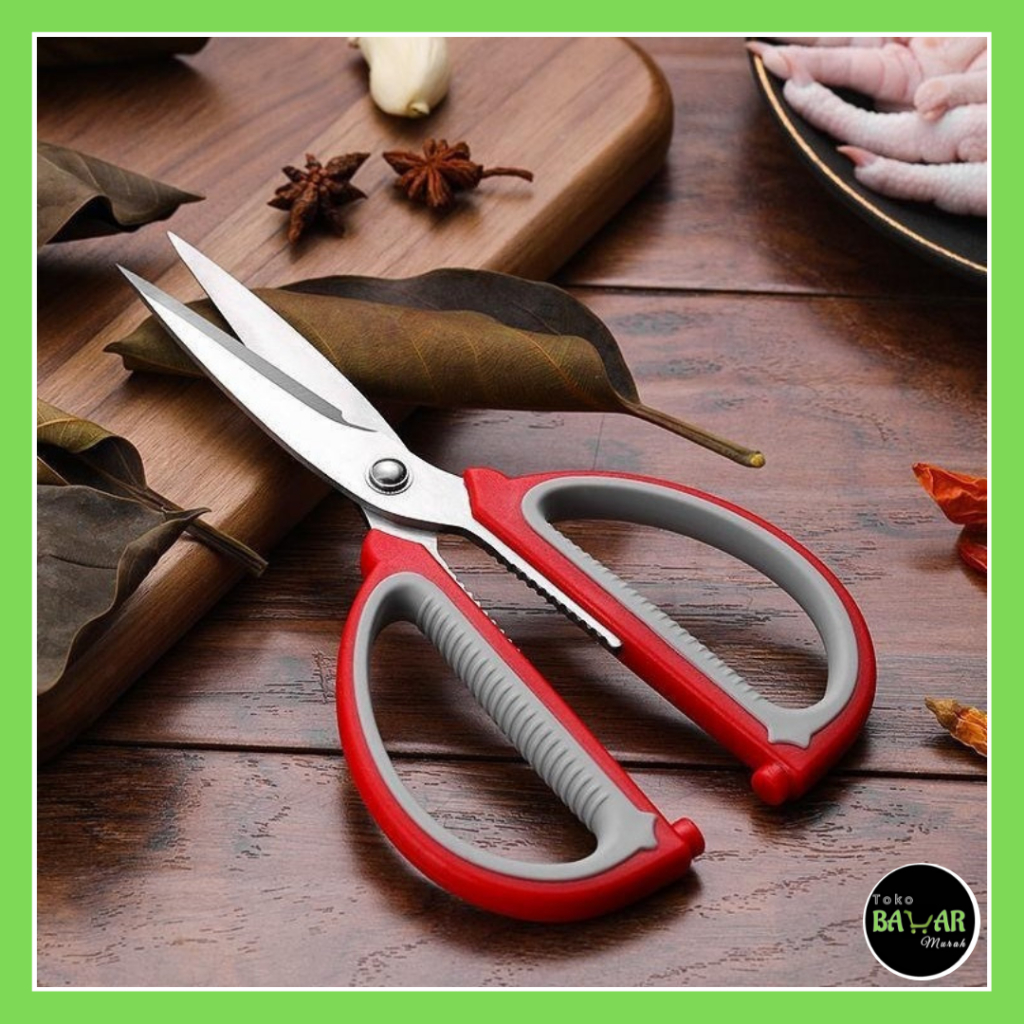 Jual Gunting Merah Tajam Multifungsi / Gunting Dapur Kain Kertas Tajam ...