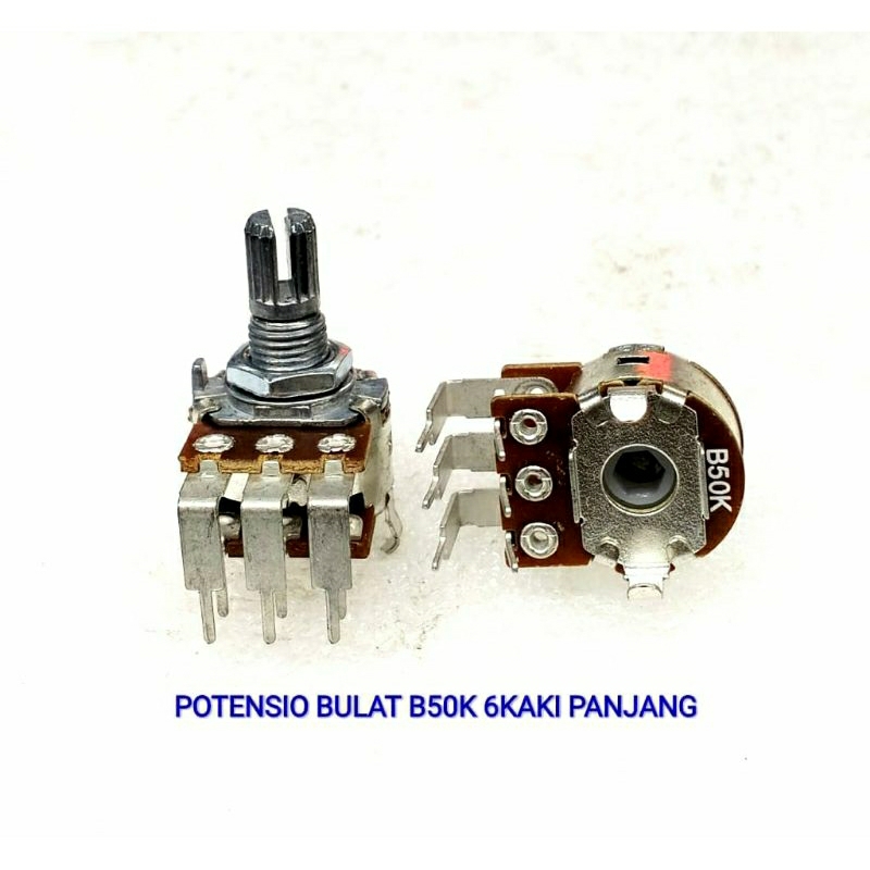 Jual Potensio Bulat Tekuk Rotary 6 Kaki Stereo B50K | Shopee Indonesia