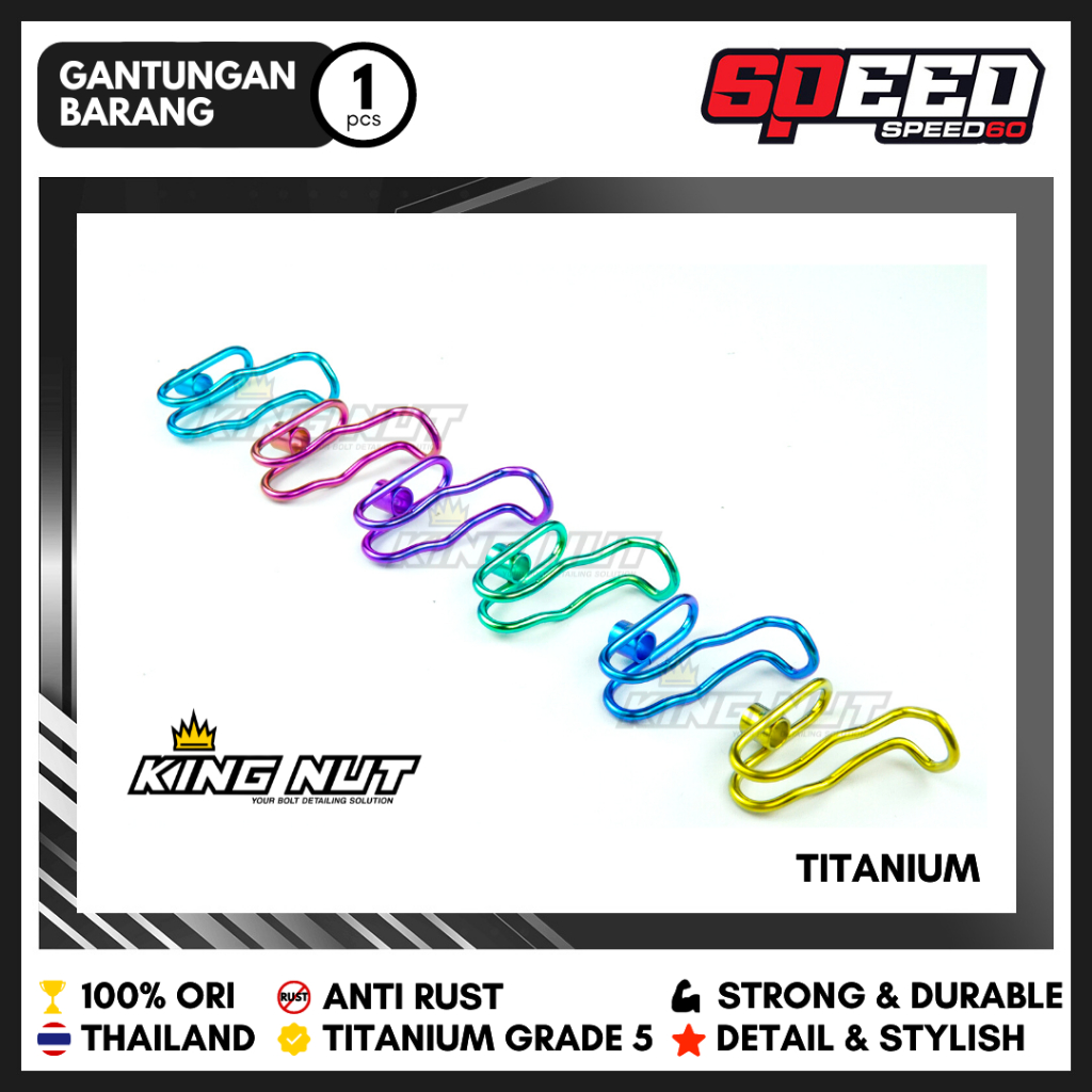 Jual Probolt Titanium Gantungan Barang Motor Grade 5 King Nut | Shopee ...