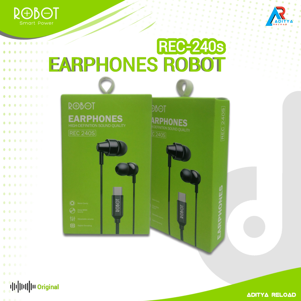 Jual ROBOT REC 240S Headset wired IN Ear Rich Bass Metal Fully ...