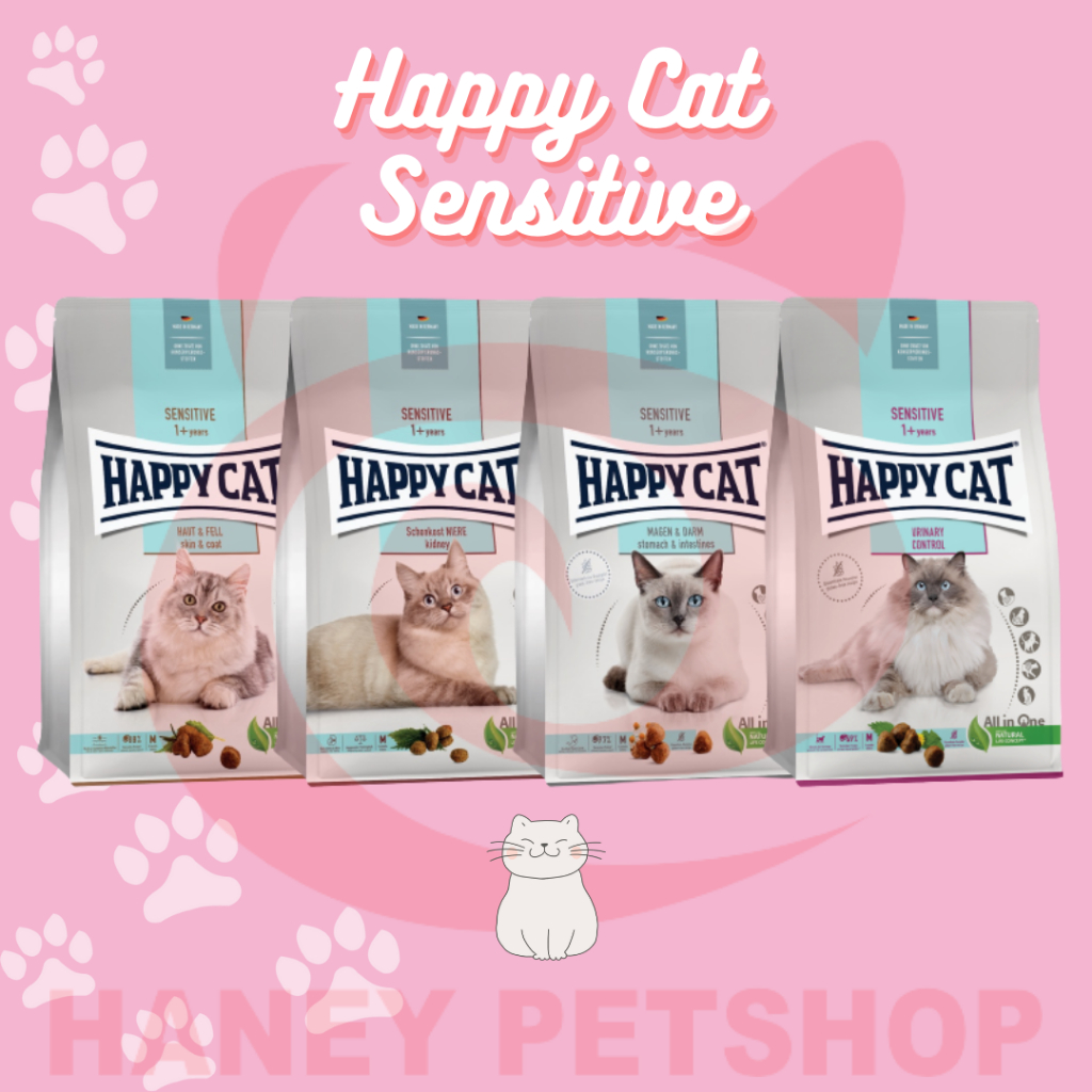 Jual Happy Cat Sensitive Freshpack 300GR 1.3KG | Makanan Kering Kucing ...