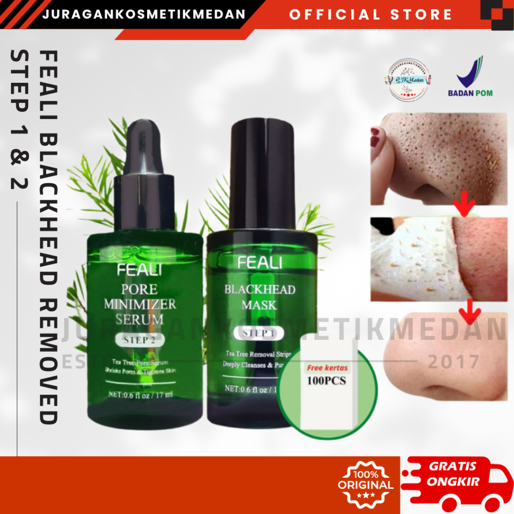 Jual FEALI BLACKHEAD MASK TEA TREE REMOVAL STRIPS DEEPLY CLEANSES ...