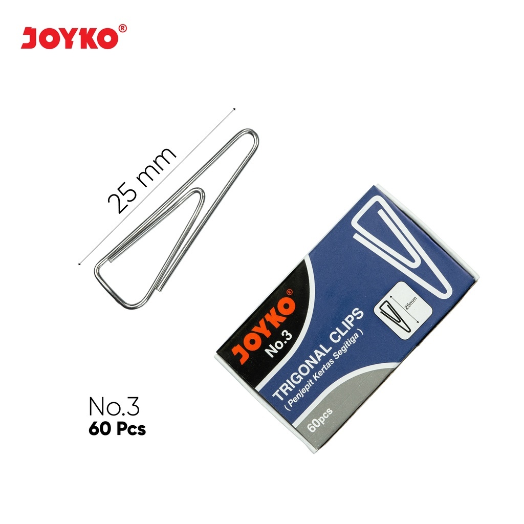 Jual JOYKO PAPERCLIP PAPER CLIP TRIGONAL CLIP No.1 No.3 No.5 KLIP ...