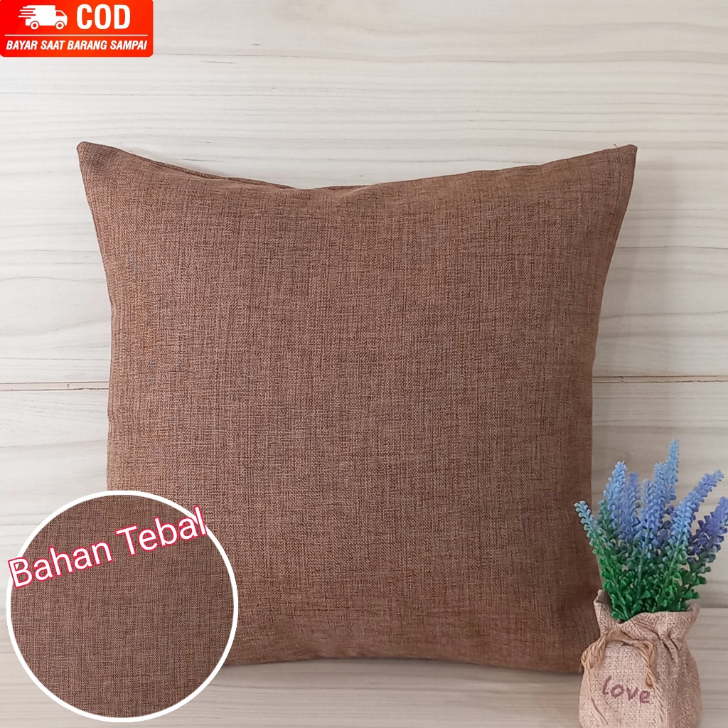 Jual Sarung Bantal Sofa Bahan Kain Fabric Tebal uk.40x40 dan 50 x 50 ...