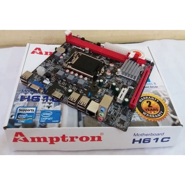Jual Motherboard Amptron H61 Socket 1155 for Dualcore-i3-i5-i7 resmi Murah | Shopee Indonesia