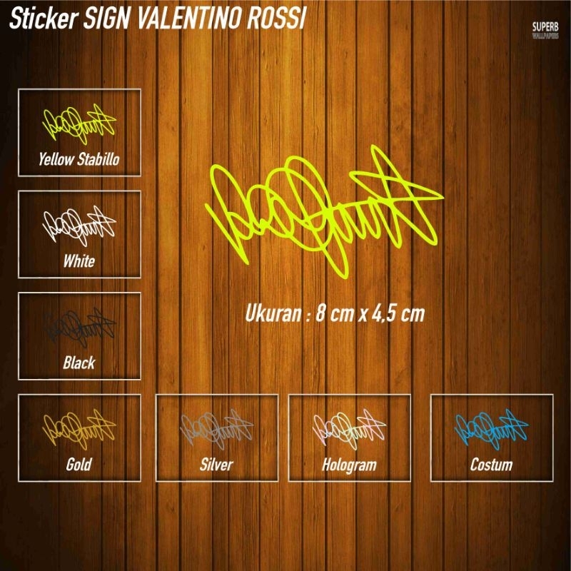 Jual cutting sticker sign Valentino Rossi tanda tangan | Shopee Indonesia