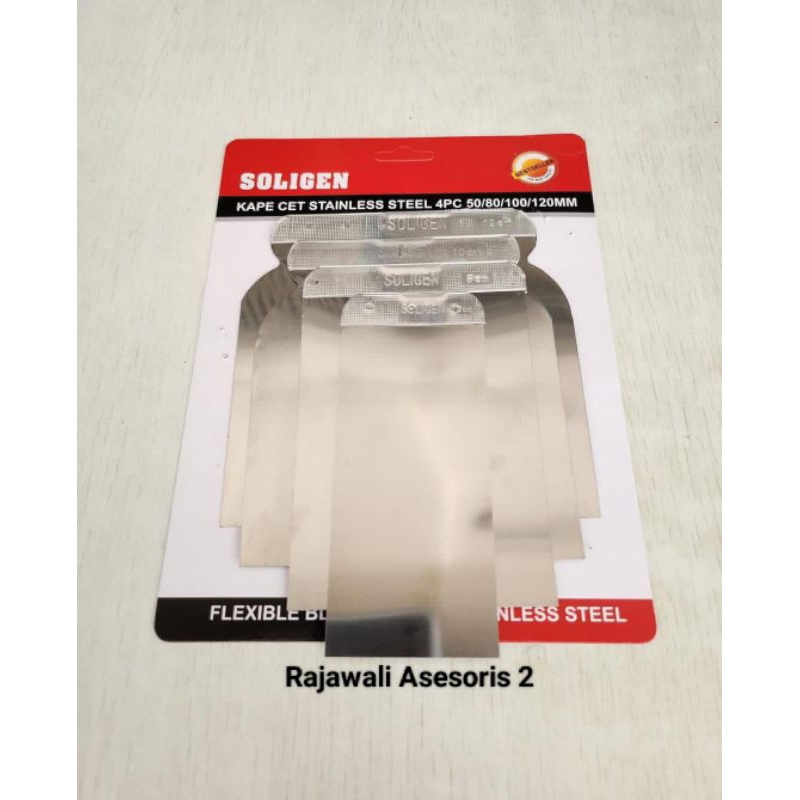 Jual Kape Set Scraper Set Stainless Steel SOLIGEN 4 PCS 50/80/100/120mm ...