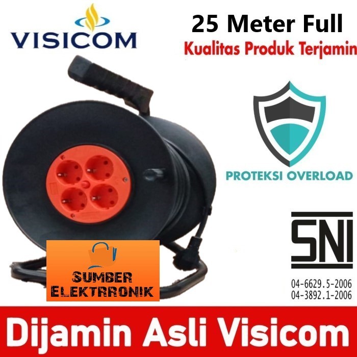 Jual Kabel Roll Visicom 4 lubang 25 M Full VSC-RK25 SNI High Quality ...