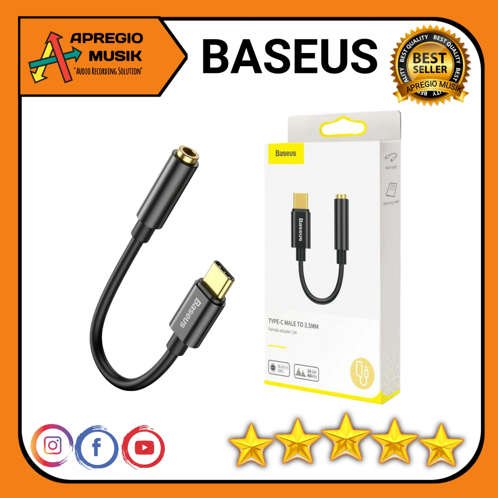 Jual Baseus Kabel Converter Audio Adaptor USB Type C to 3.5mm Gold ...