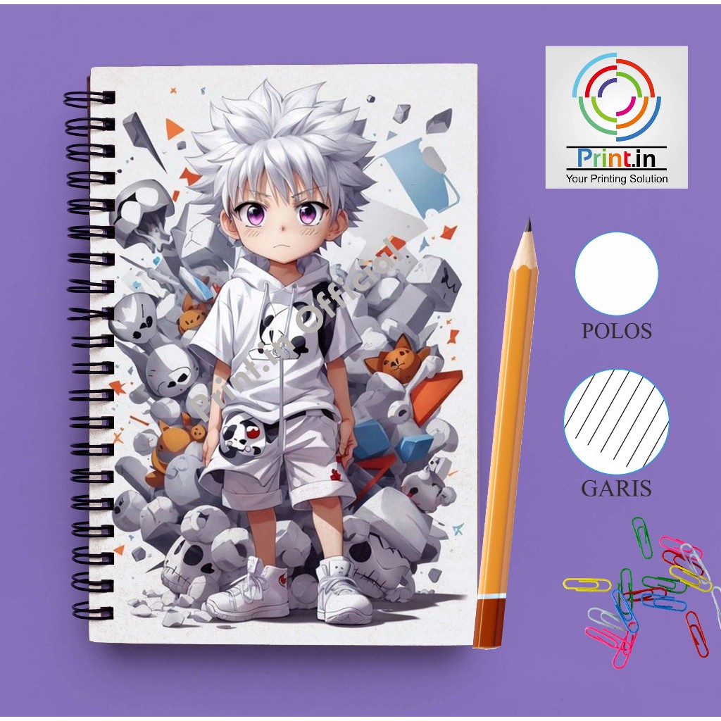 Jual Notebook Spiral Cute Carton Killua A5 GARIS/POLOS | Shopee Indonesia