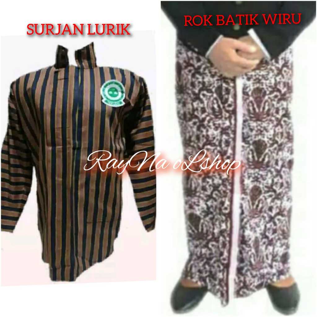Jual BAJU SURJAN LURIK BIRU + ROK BATIK WIRU INSTAN, PAKAIAN MODERN ...