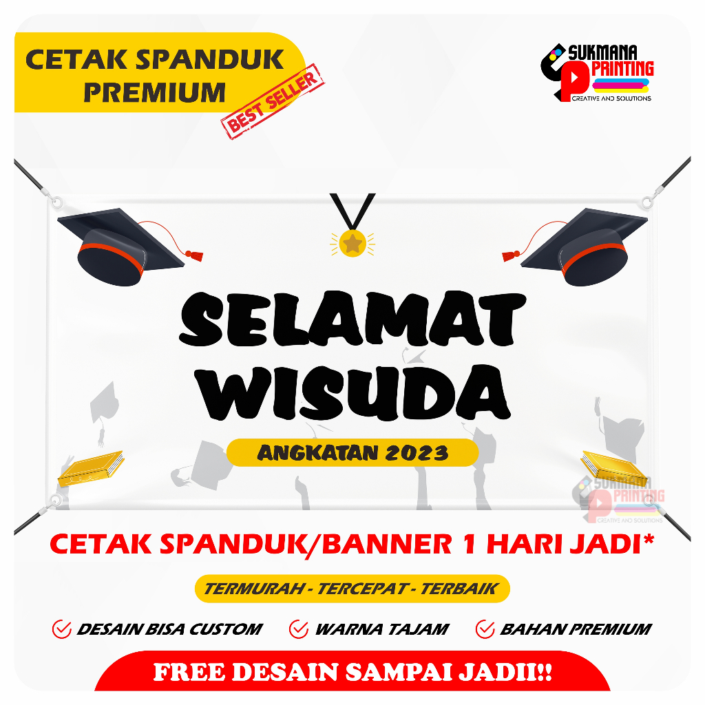 Jual CETAK SPANDUK BANNER GRADUATION SELAMAT WISUDA MAHASISWA SISWA ...