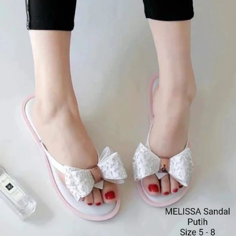 Jual Melissa Harmonic Squared Garden Sandal Flipflop Bow Sendal Tali ...