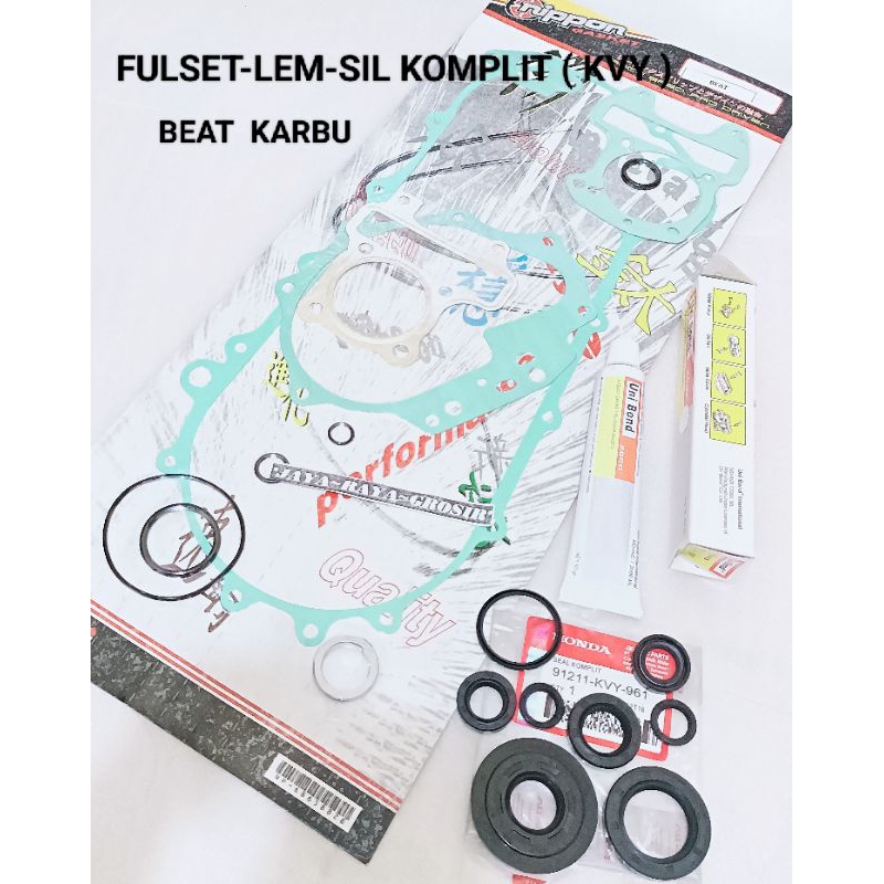 Jual PAKET PAKING FULLSET + LEM + SEAL KOMPLIT ( KVY ) SIL SET ENGINE FULSET PULSET BEAT LAMA ...