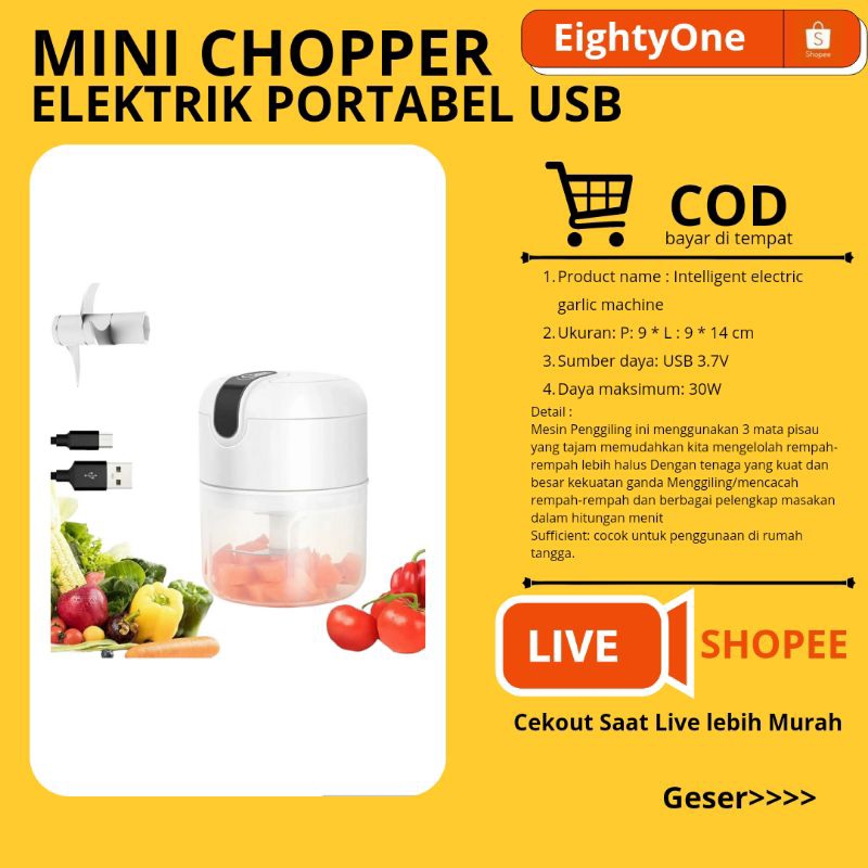 Jual USB Mini Chopper Elektrik Portable | Shopee Indonesia