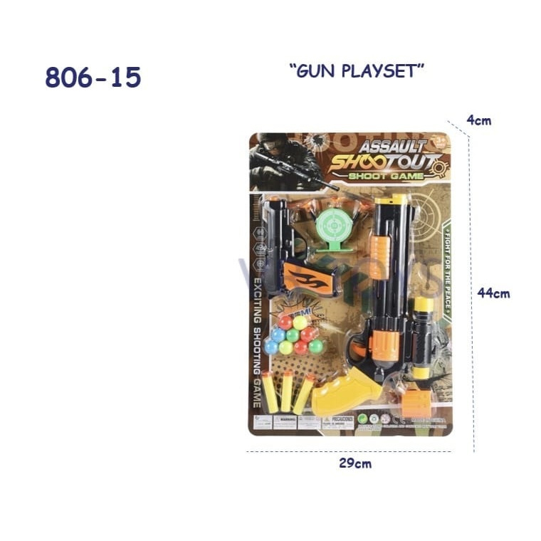Jual MAINAN PISTOL GUN PLAYSET SHOOT GAME 80615 | Shopee Indonesia