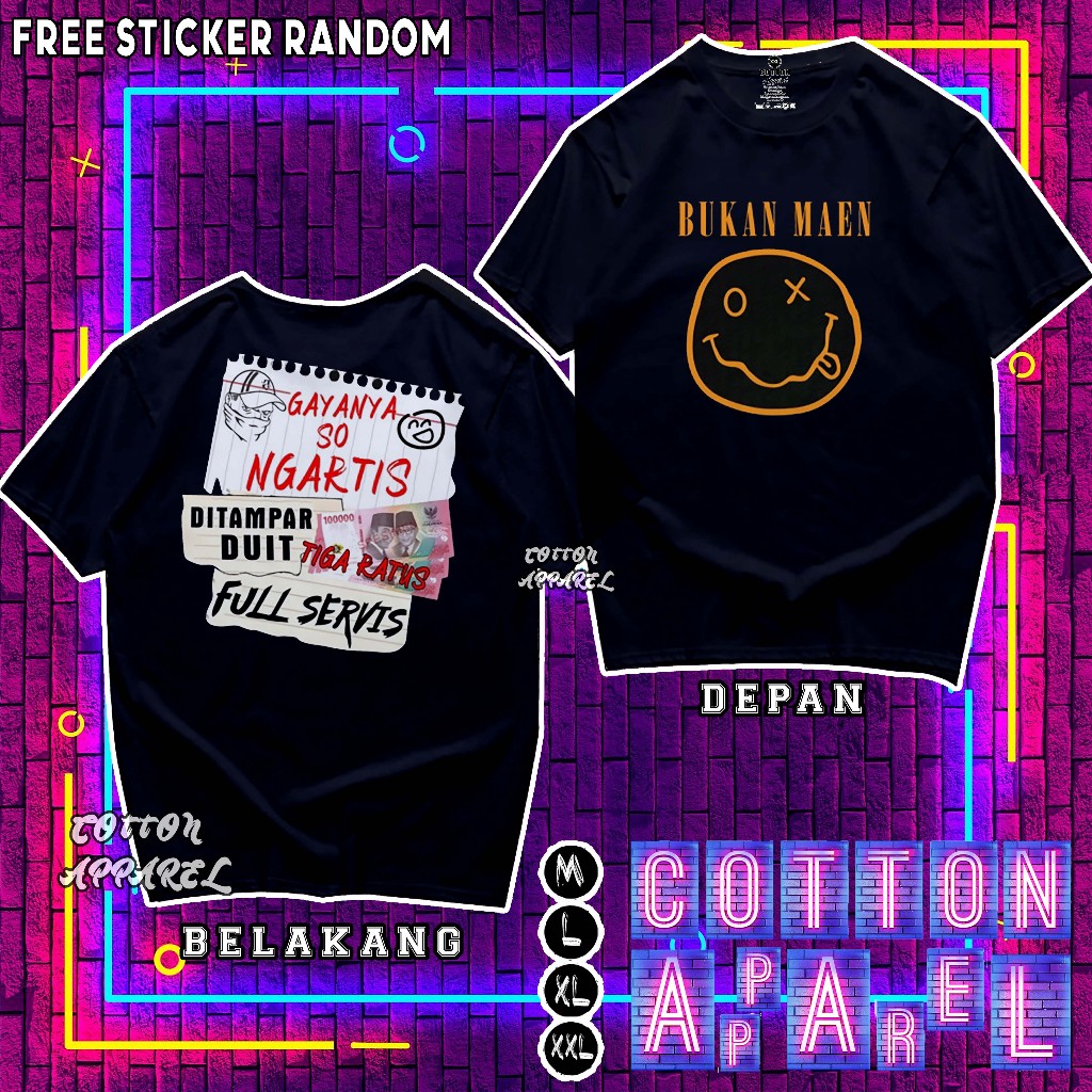 Jual Baju Kaos Bukan Maen Gayanya So Ngartis Ditampar Duit Tigaratus ... Jual Baju Kaos Bukan Maen Gayanya So Ngartis Ditampar Duit Tigaratus ...