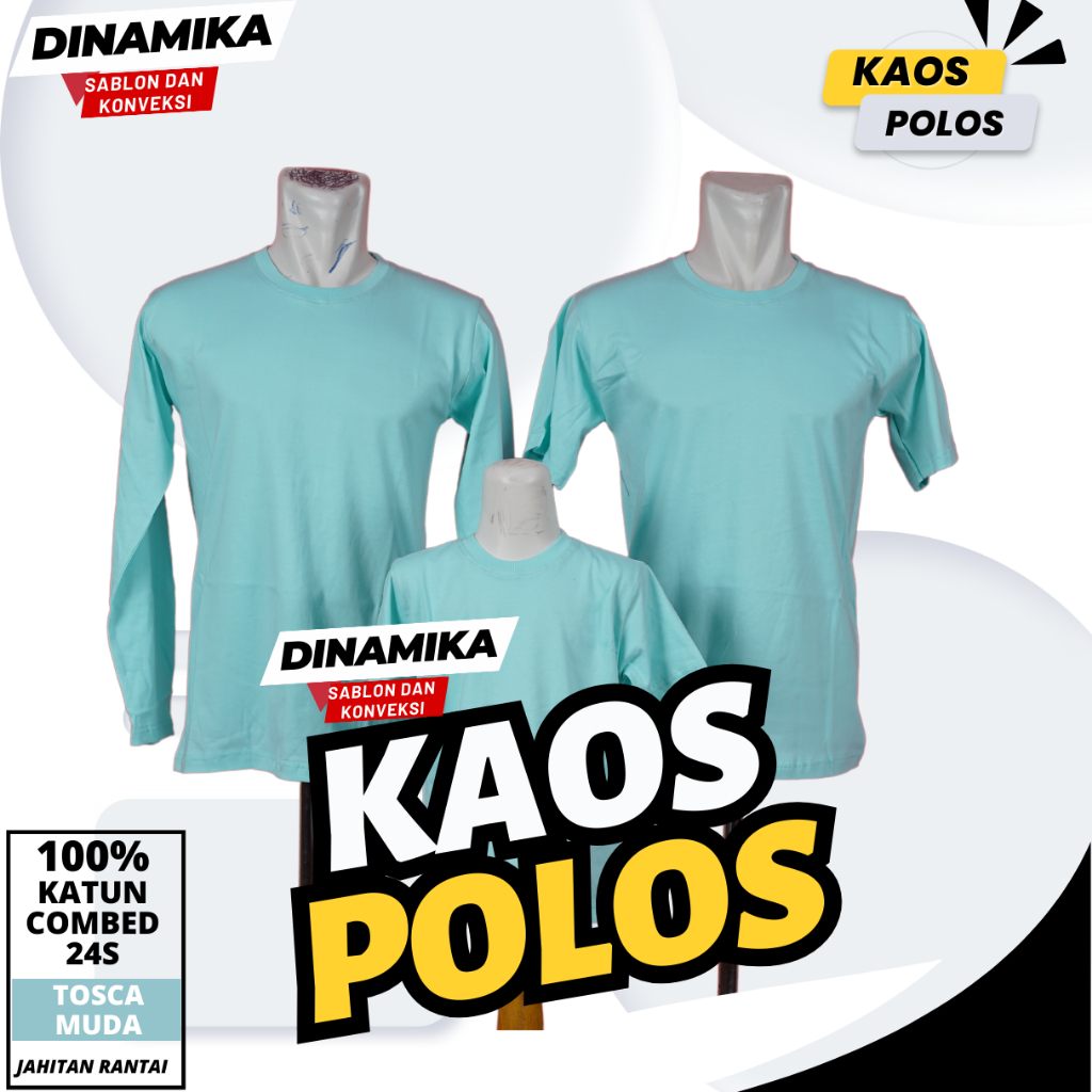 Jual KAOS POLOS COTTON COMBED 24S TOSCA MUDA | Shopee Indonesia