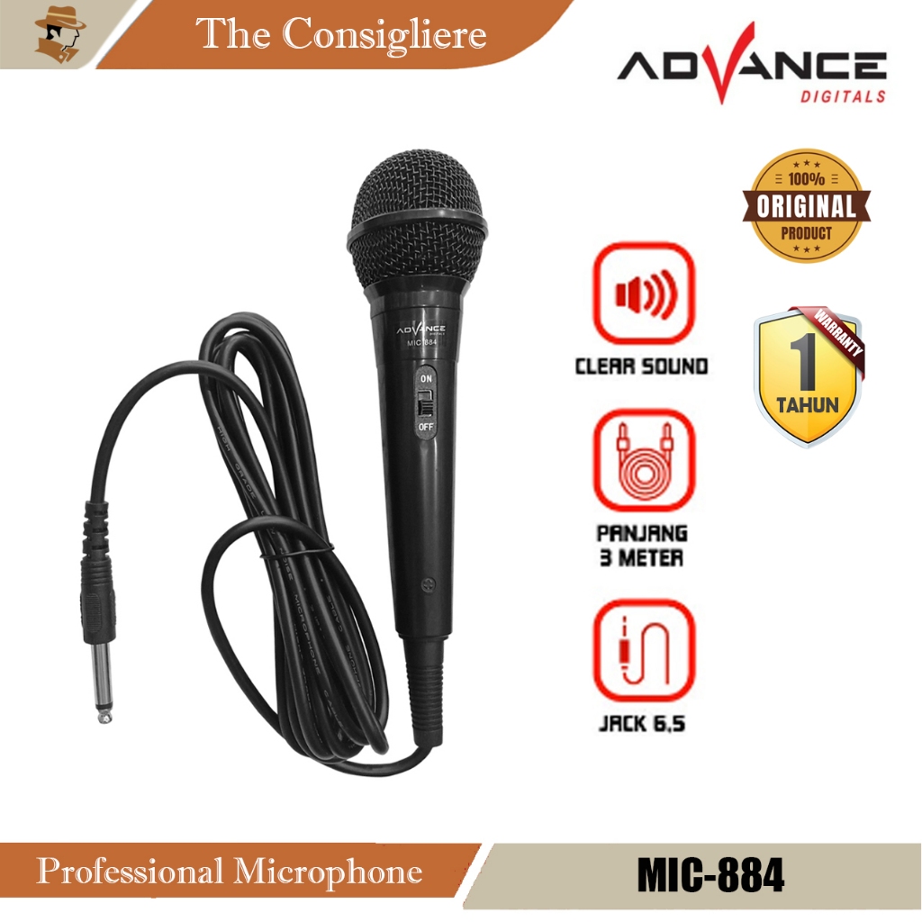 Jual Advance Mic Karaoke Profesional Dynamic Microphone Mic Kabel MIC ...