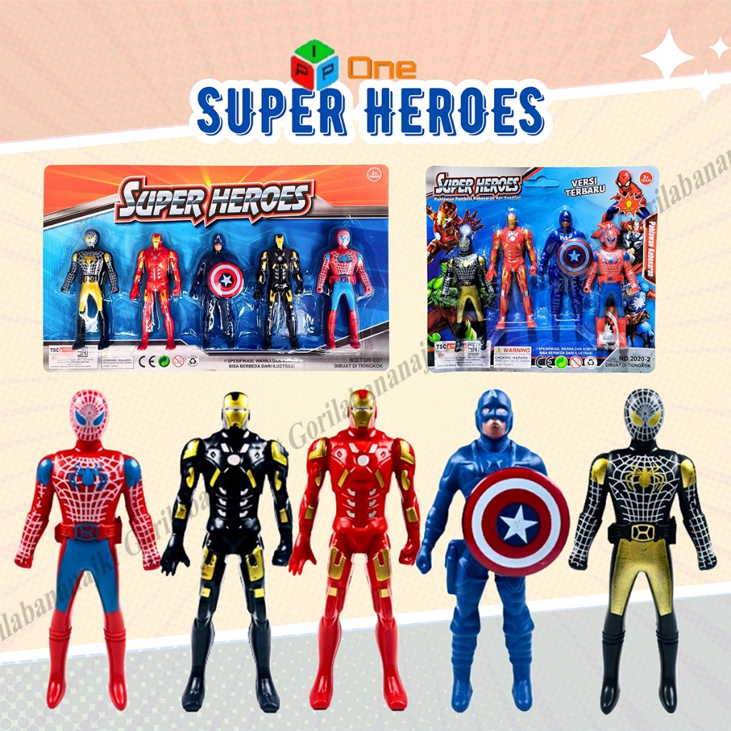 Jual Mainan Anak Robot SuperHeroes Marvel Avengers 5in1 dan Super Hero ...