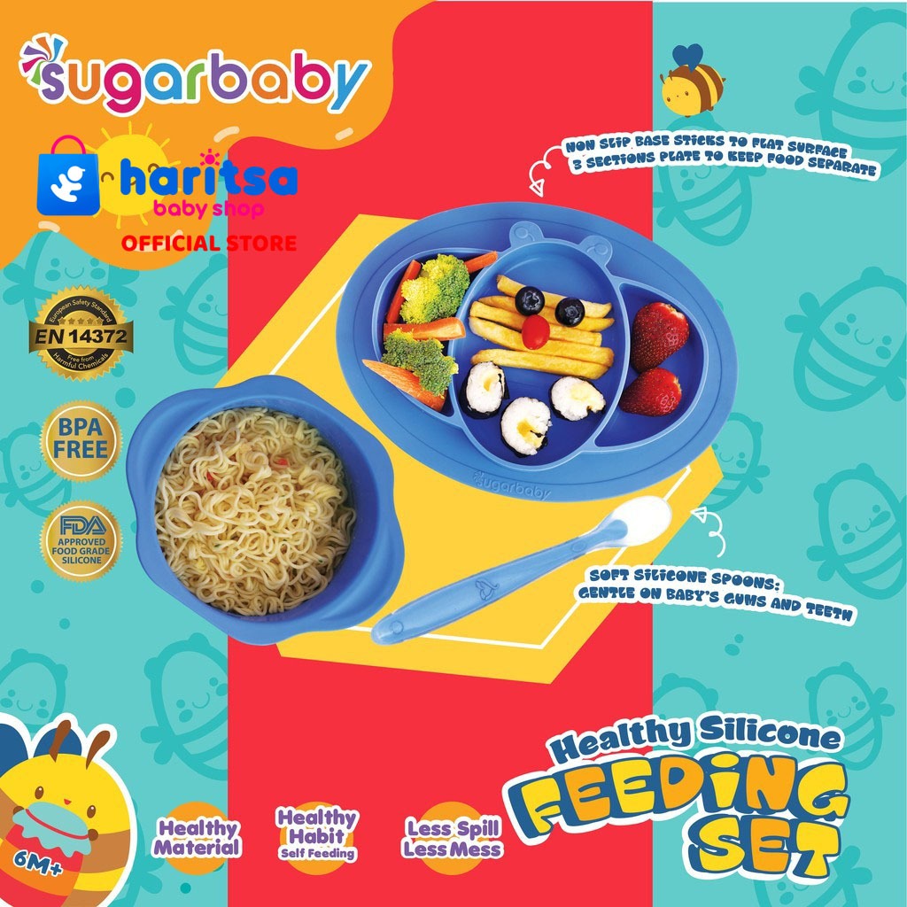 Jual Sugar Baby Healthy Silicone Feeding Set (isi 3) | Shopee Indonesia