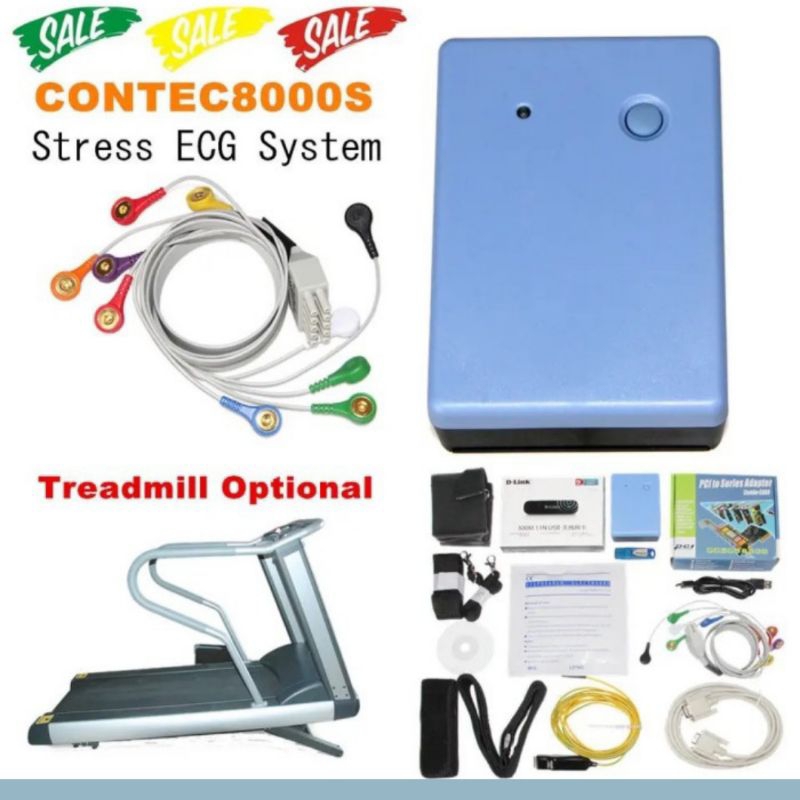 Jual CONTEC 8000 Wireless Stress ECG/EKG Analysis System,Exercise ...
