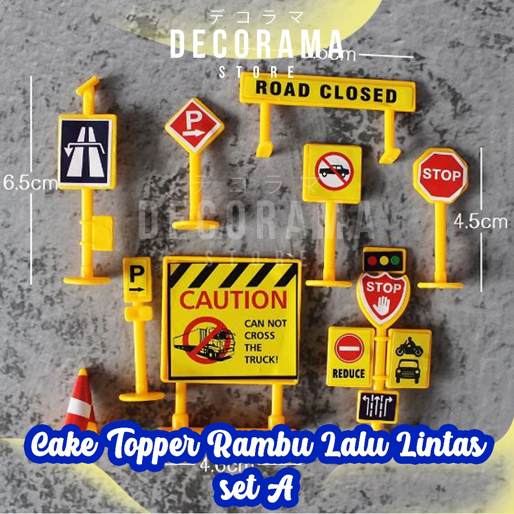 Jual Cake Topper Hiasan Kue Rambu Lalu Lintas Road Sign | Shopee Indonesia