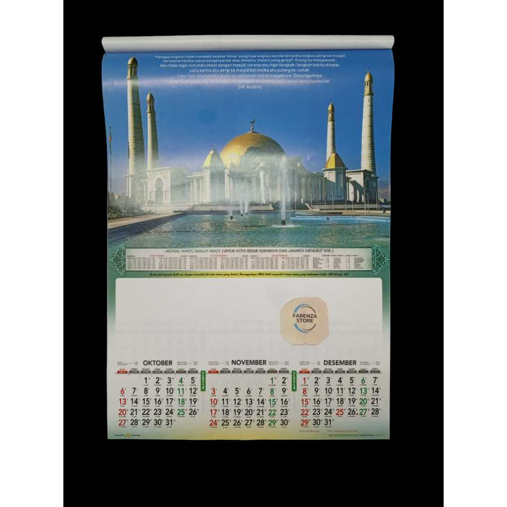 Jual Kalender Dinding Triwulan 2024 Motif Mesjid Lonjong AO 145 ...