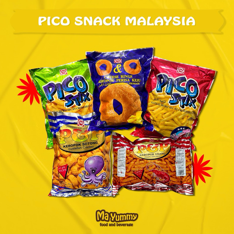 Jual Pico 5 Varian 220gr Snack Malaysia / Snack Jadul / Pico Stix / Cheese Rings / Sotong / Ayam ...