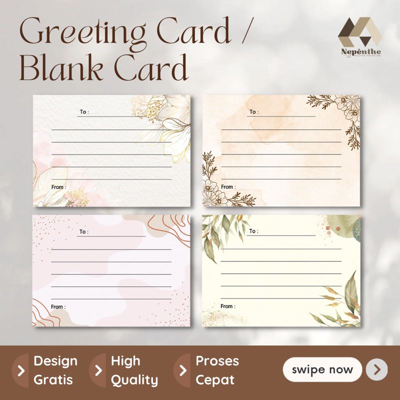 Jual Kartu Ucapan Kosong | Greeting card | Gift card | Dear Blank card ...