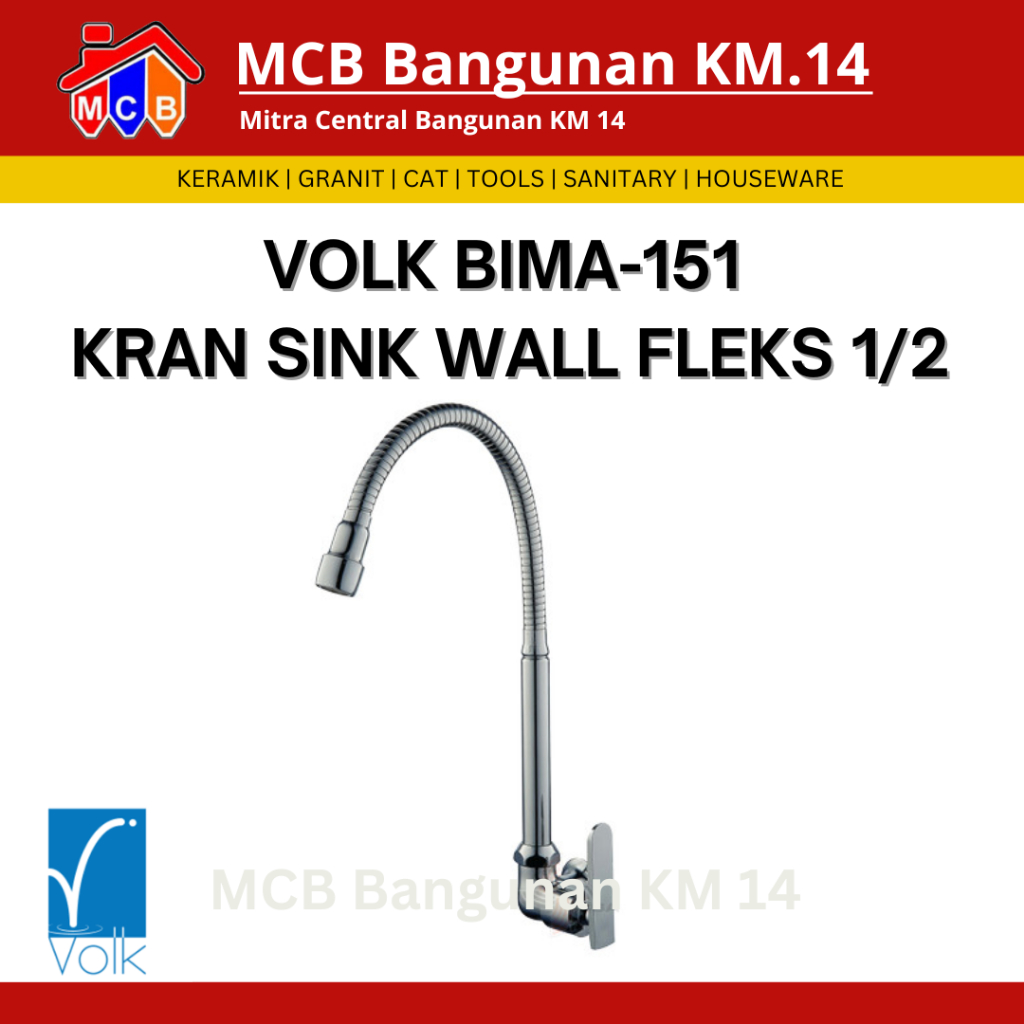 Jual Kran Sink Wall Fleks 1/2" Volk Bima 151 / kran angsa fleksibel 1/2 ...