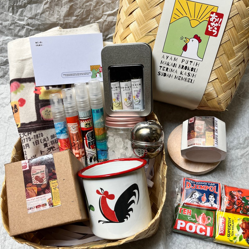 Jual (BACA DESKRIPSI!) HAMPERS TEH TUBRUK GELAS ENAMEL AYAM LILIN LINEN ...