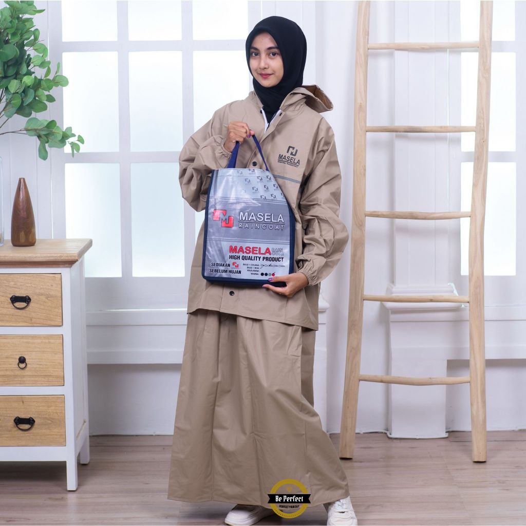 Jual Jas Hujan Wanita Rok Mantel Hujan Setelan Baju dan Rok Dewasa ...