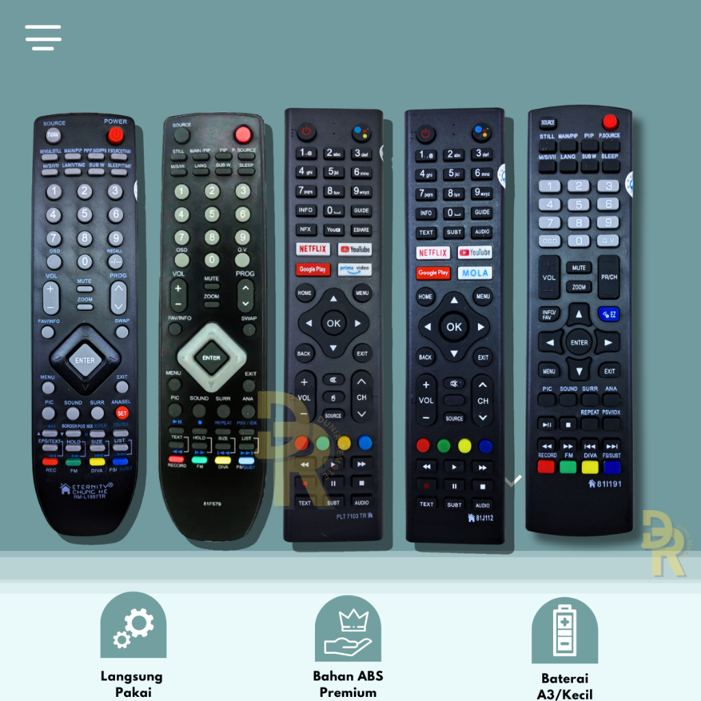 Jual Remot Remote POLYTRON TV SMART LCD LED SLIM FLAT TABUNG YOUTUBE NETFLIX Series Polytron ...