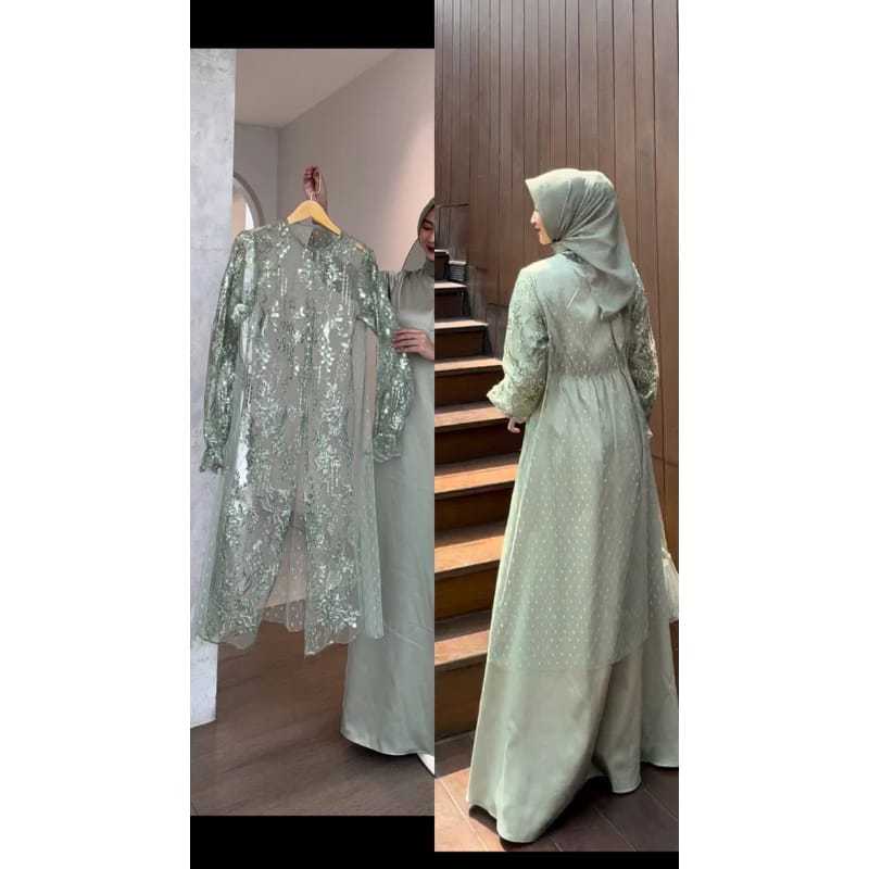 Jual PART 2 RADIFA DRESS SET OUTER BAHAN SILK MIX TILLE JUMBO LD 120 ...