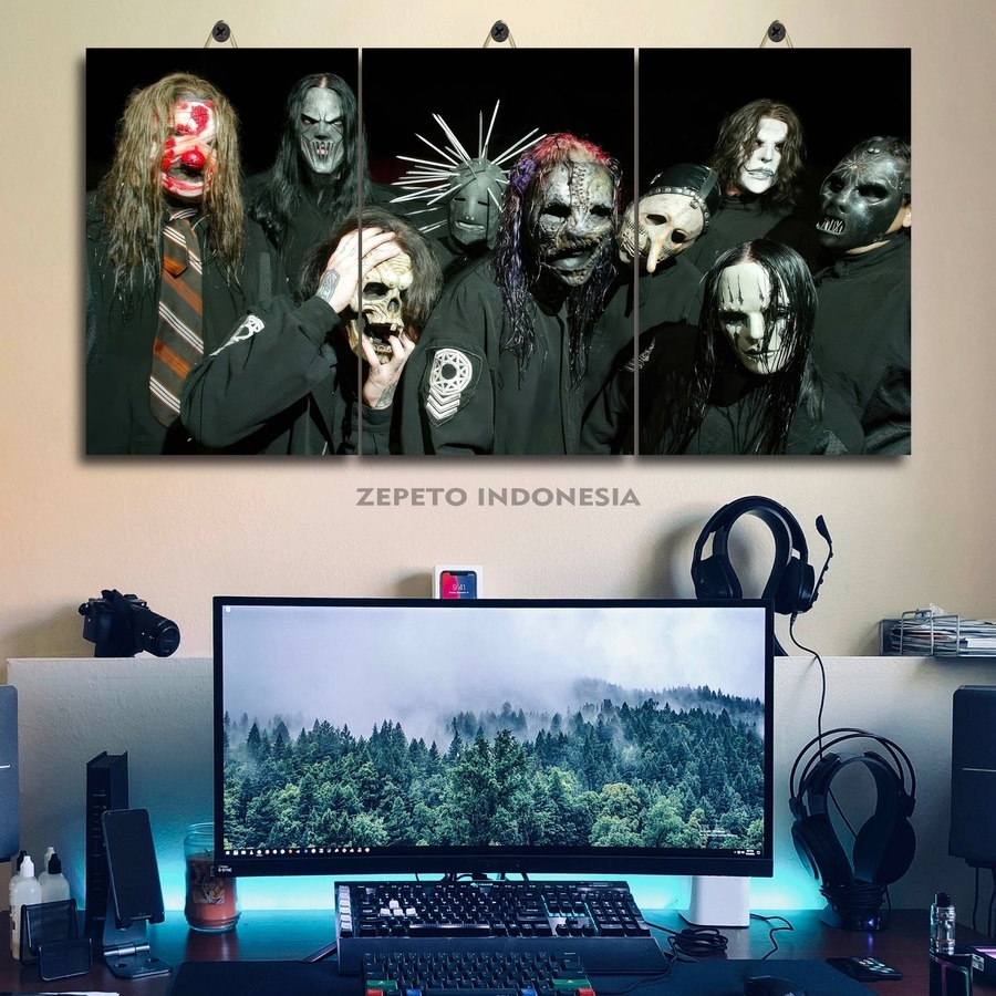 Jual Dekorasi Dinding Gambar Band Slipknot 60X30 Multipanel / Zepeto ...