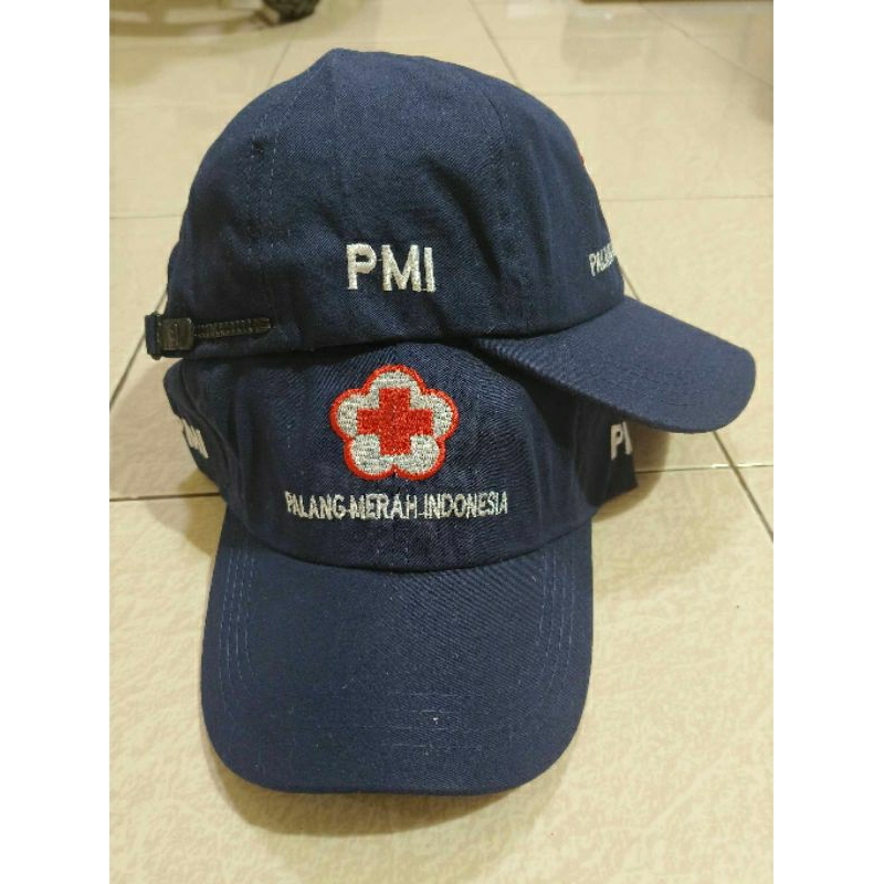 Jual topi PMI palang merah indonesia biru navy | Shopee Indonesia